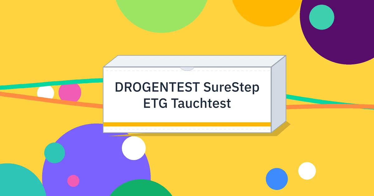 Symbolbild: Packung mit der Aufschrift DROGENTEST SureStep ETG Tauchtest (PZN 18061806) – Verfügbarkeit und Bezug in Apotheken in Frankfurt am Main