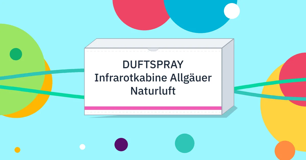 Symbolbild: Packung mit der Aufschrift DUFTSPRAY Infrarotkabine Allgäuer Naturluft (PZN 16898204) – Verfügbarkeit und Bezug in Apotheken in Frankfurt am Main