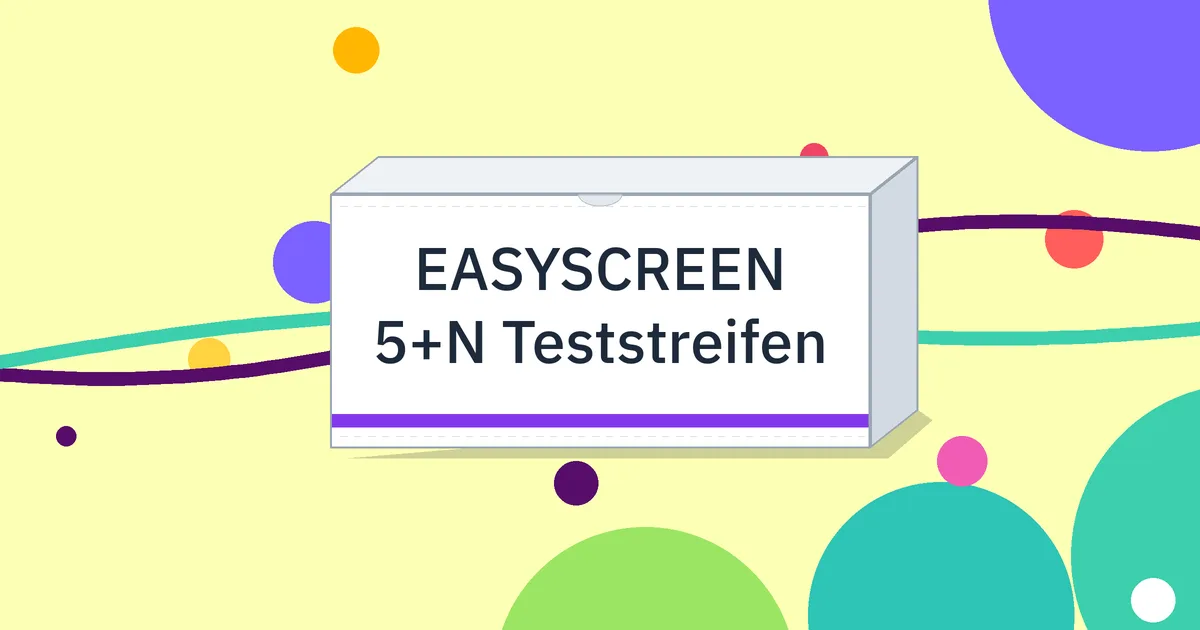 Symbolbild: Packung mit der Aufschrift EASYSCREEN 5+N Teststreifen (PZN 03799630) – Verfügbarkeit und Bezug in Apotheken in Frankfurt am Main