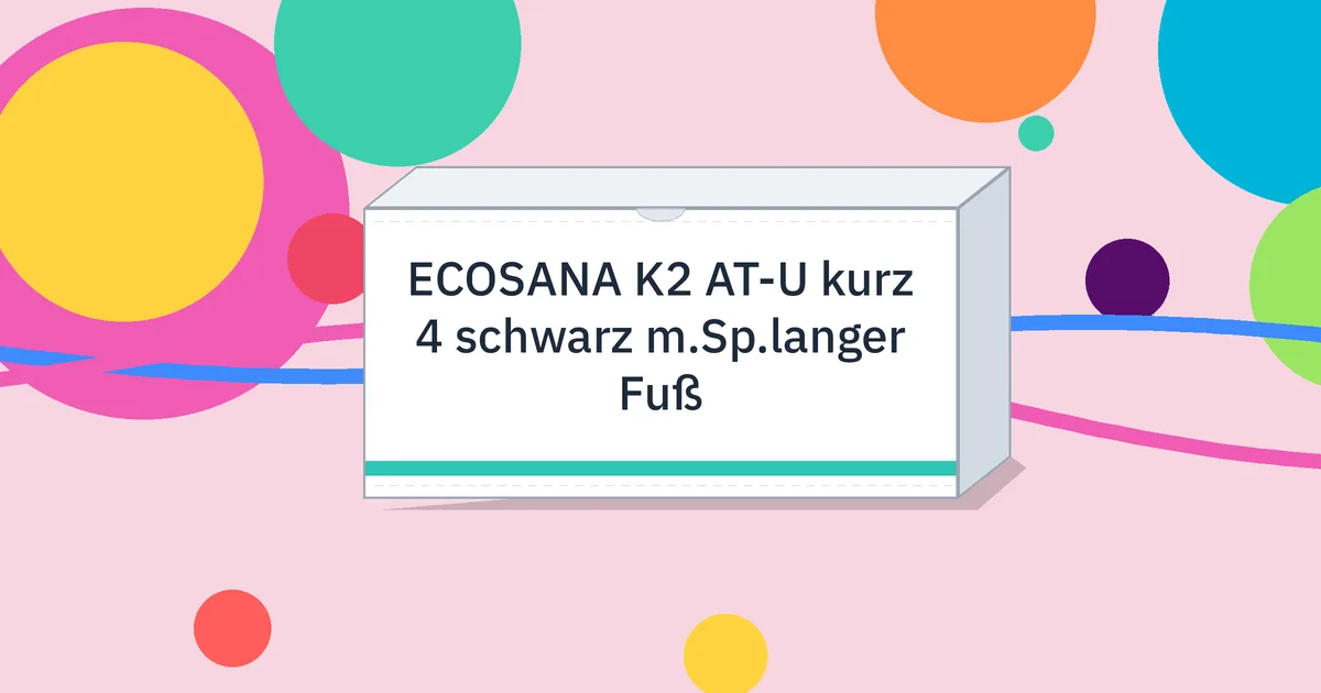 Symbolbild: Packung mit der Aufschrift ECOSANA K2 AT-U kurz 4 schwarz m.Sp.langer Fuß (PZN 10954657) – Verfügbarkeit und Bezug in Apotheken in Frankfurt am Main