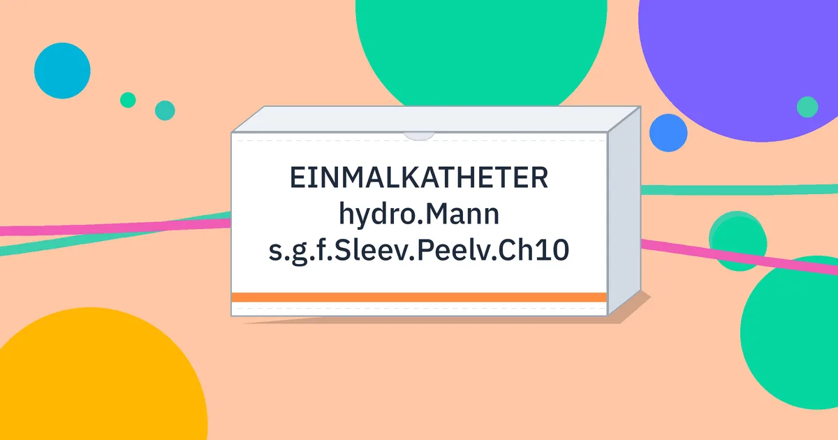 Symbolbild: Packung mit der Aufschrift EINMALKATHETER hydro.Mann s.g.f.Sleev.Peelv.Ch10 (PZN 14137257) – Verfügbarkeit und Bezug in Apotheken in Frankfurt am Main