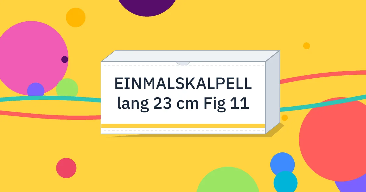 Symbolbild: Packung mit der Aufschrift EINMALSKALPELL lang 23 cm Fig 11 (PZN 09421921) – Verfügbarkeit und Bezug in Apotheken in Frankfurt am Main