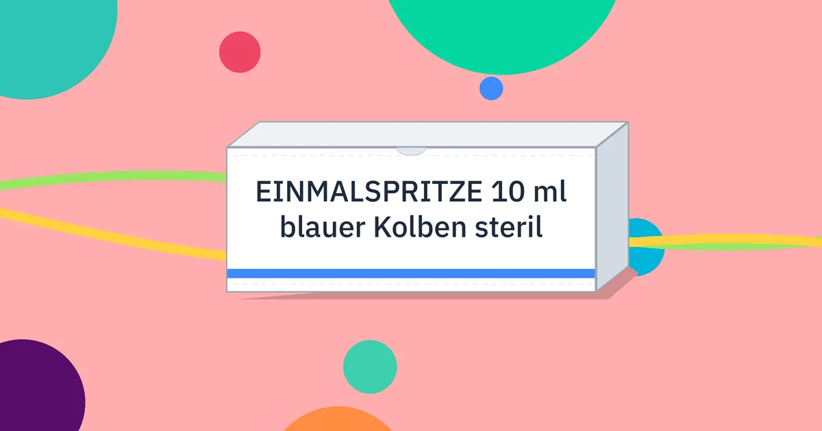 Symbolbild: Packung mit der Aufschrift EINMALSPRITZE 10 ml blauer Kolben steril (PZN 09328736) – Verfügbarkeit und Bezug in Apotheken in Frankfurt am Main