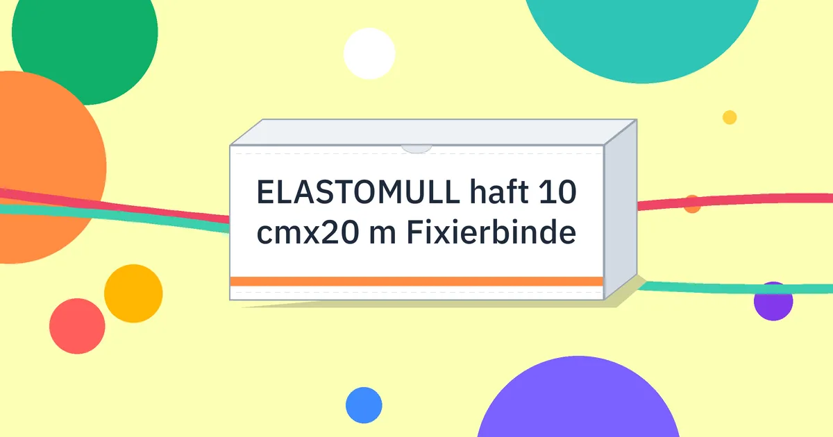 Symbolbild: Packung mit der Aufschrift ELASTOMULL haft 10 cmx20 m Fixierbinde (PZN 18502564) – Verfügbarkeit und Bezug in Apotheken in Frankfurt am Main