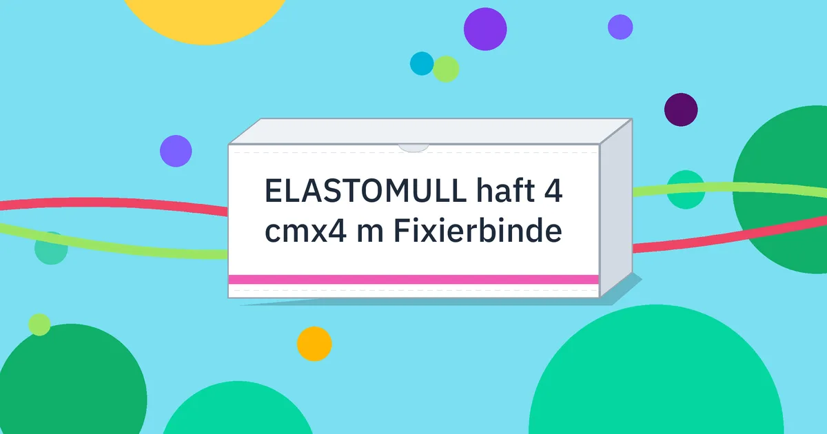 Symbolbild: Packung mit der Aufschrift ELASTOMULL haft 4 cmx4 m Fixierbinde (PZN 02507039) – Verfügbarkeit und Bezug in Apotheken in Frankfurt am Main