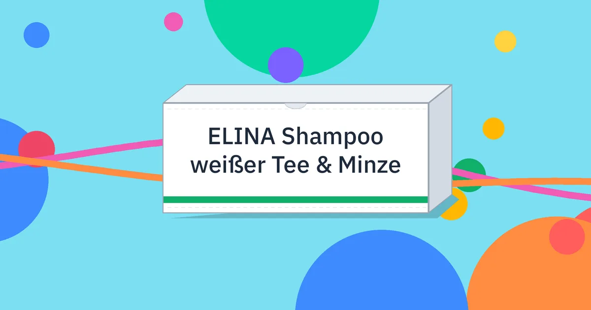 Symbolbild: Packung mit der Aufschrift ELINA Shampoo weißer Tee & Minze (PZN 17382738) – Verfügbarkeit und Bezug in Apotheken in Frankfurt am Main