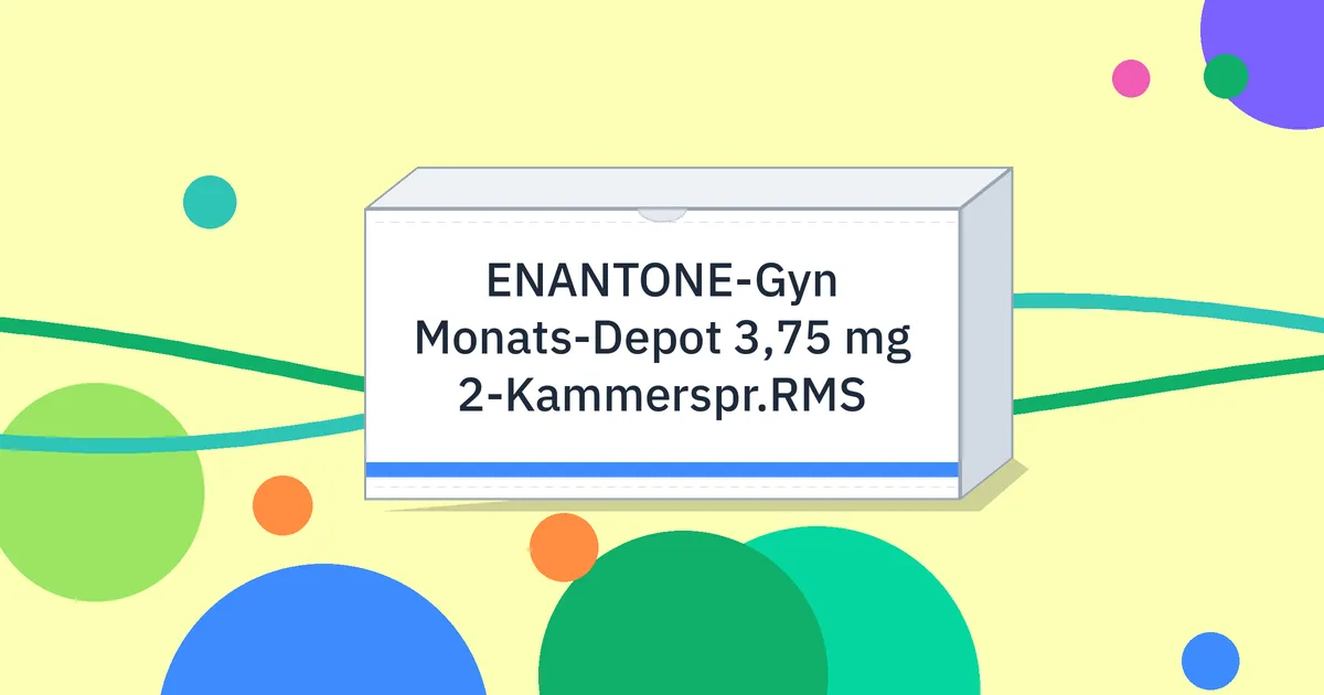Symbolbild: Packung mit der Aufschrift ENANTONE-Gyn Monats-Depot 3,75 mg 2-Kammerspr.RMS (PZN 11229668) – Verfügbarkeit und Bezug in Apotheken in Frankfurt am Main