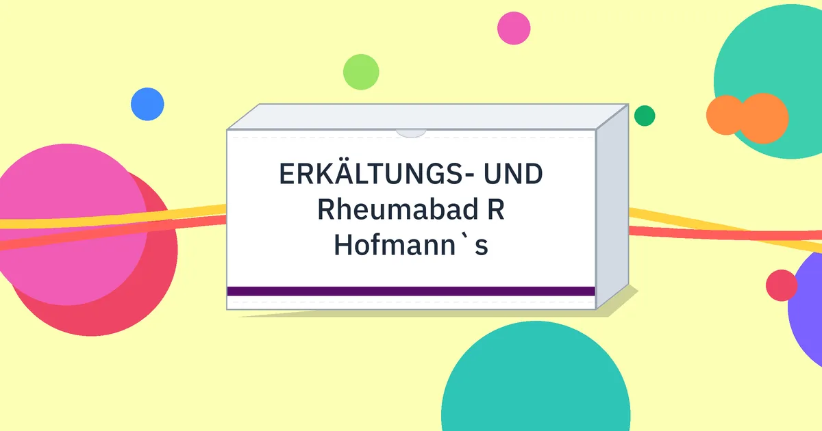 Symbolbild: Packung mit der Aufschrift ERKÄLTUNGS- UND Rheumabad R Hofmann`s (PZN 10146555) – Verfügbarkeit und Bezug in Apotheken in Frankfurt am Main