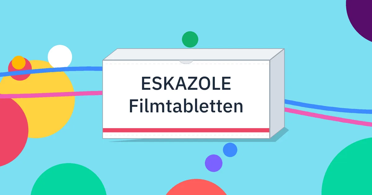 Symbolbild: Packung mit der Aufschrift ESKAZOLE Filmtabletten (PZN 02137393) – Verfügbarkeit und Bezug in Apotheken in Frankfurt am Main