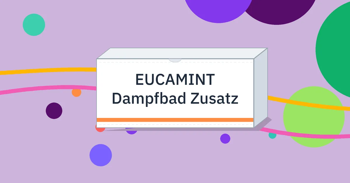 Symbolbild: Packung mit der Aufschrift EUCAMINT Dampfbad Zusatz (PZN 03462830) – Verfügbarkeit und Bezug in Apotheken in Frankfurt am Main