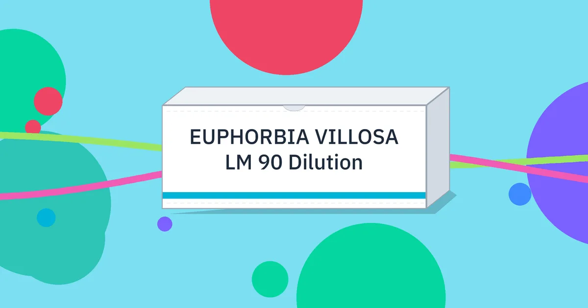 Symbolbild: Packung mit der Aufschrift EUPHORBIA VILLOSA LM 90 Dilution (PZN 13483017) – Verfügbarkeit und Bezug in Apotheken in Frankfurt am Main