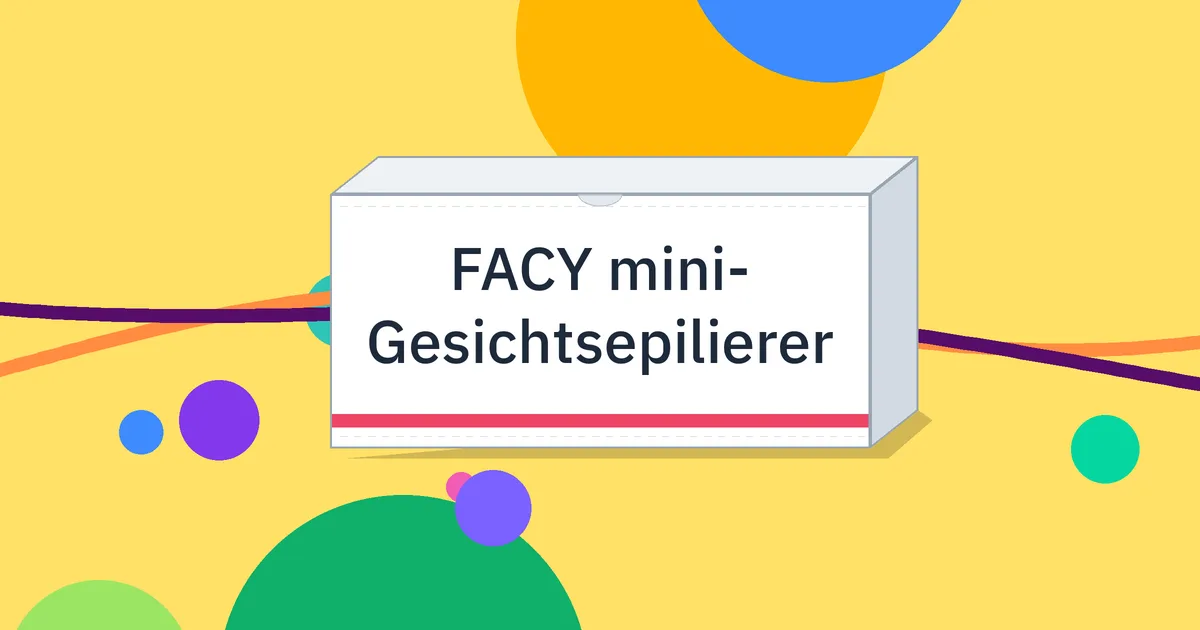 Symbolbild: Packung mit der Aufschrift FACY mini-Gesichtsepilierer (PZN 16910862) – Verfügbarkeit und Bezug in Apotheken in Frankfurt am Main
