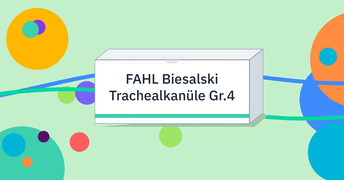 Symbolbild: Packung mit der Aufschrift FAHL Biesalski Trachealkanüle Gr.4 (PZN 11724818) – Verfügbarkeit und Bezug in Apotheken in Frankfurt am Main