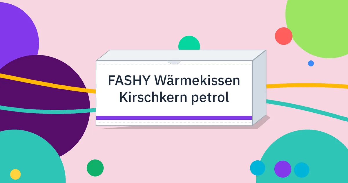 Symbolbild: Packung mit der Aufschrift FASHY Wärmekissen Kirschkern petrol (PZN 18025696) – Verfügbarkeit und Bezug in Apotheken in Frankfurt am Main