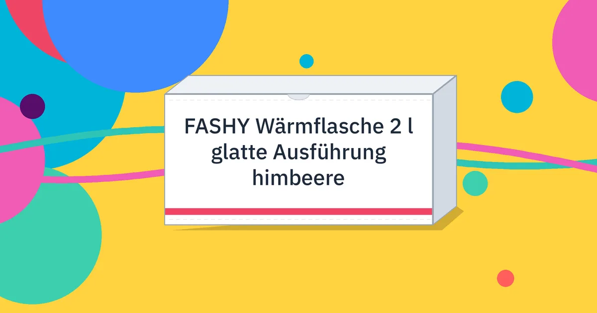 Symbolbild: Packung mit der Aufschrift FASHY Wärmflasche 2 l glatte Ausführung himbeere (PZN 20351753) – Verfügbarkeit und Bezug in Apotheken in Frankfurt am Main