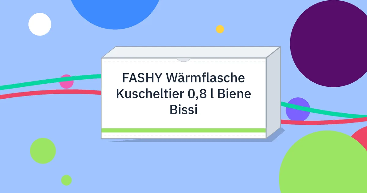 Symbolbild: Packung mit der Aufschrift FASHY Wärmflasche Kuscheltier 0,8 l Biene Bissi (PZN 18026448) – Verfügbarkeit und Bezug in Apotheken in Frankfurt am Main