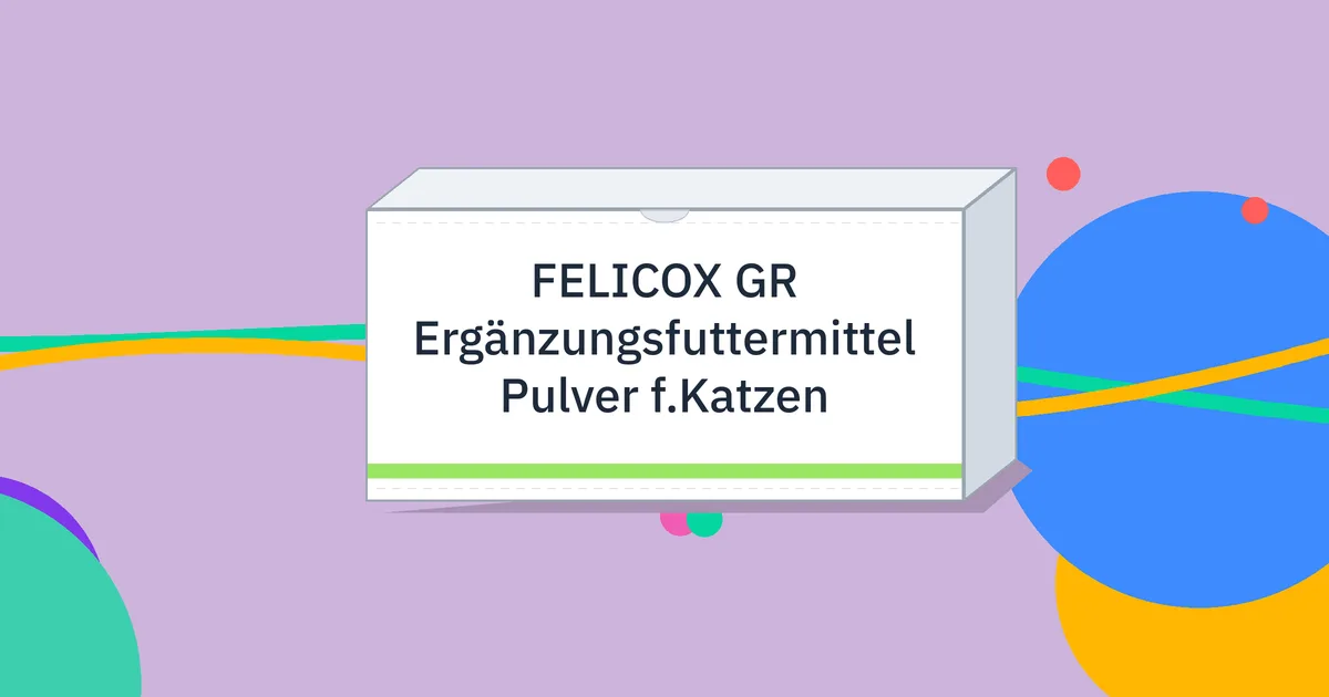 Symbolbild: Packung mit der Aufschrift FELICOX GR Ergänzungsfuttermittel Pulver f.Katzen (PZN 18829236) – Verfügbarkeit und Bezug in Apotheken in Frankfurt am Main