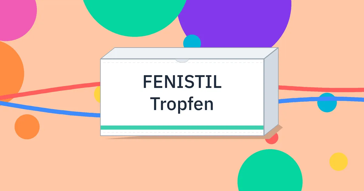 Symbolbild: Packung mit der Aufschrift FENISTIL Tropfen (PZN 11358868) – Verfügbarkeit und Bezug in Apotheken in Frankfurt am Main