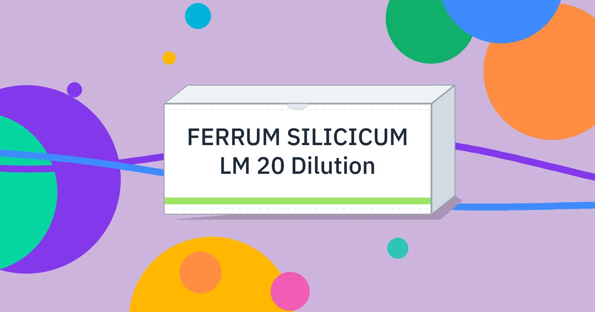 Symbolbild: Packung mit der Aufschrift FERRUM SILICICUM LM 20 Dilution (PZN 12853133) – Verfügbarkeit und Bezug in Apotheken in Frankfurt am Main