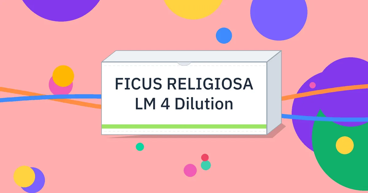 Symbolbild: Packung mit der Aufschrift FICUS RELIGIOSA LM 4 Dilution (PZN 12853860) – Verfügbarkeit und Bezug in Apotheken in Frankfurt am Main
