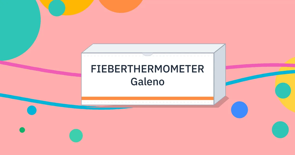 Symbolbild: Packung mit der Aufschrift FIEBERTHERMOMETER Galeno (PZN 16618475) – Verfügbarkeit und Bezug in Apotheken in Frankfurt am Main