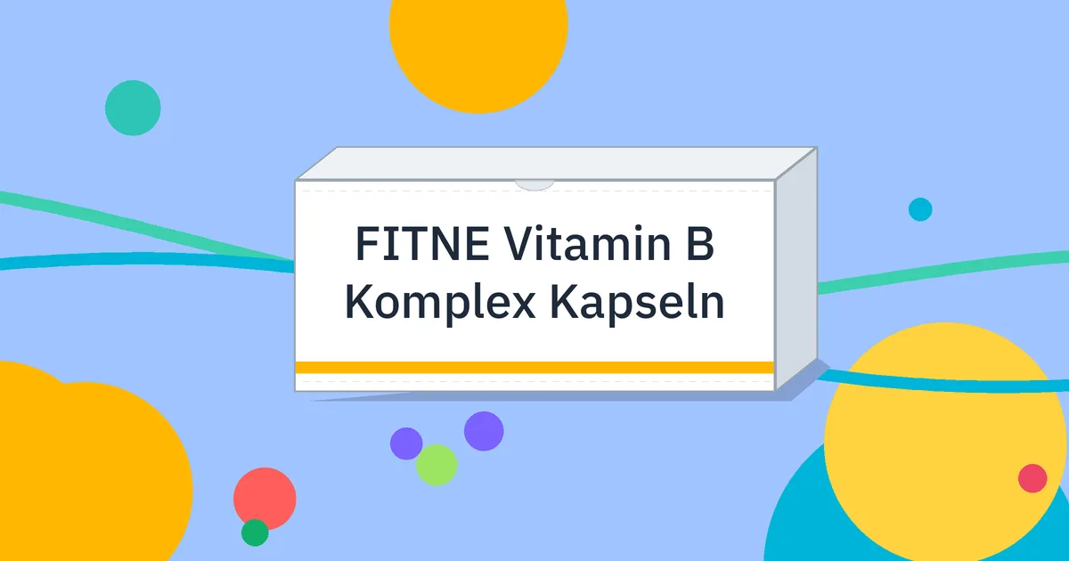 Symbolbild: Packung mit der Aufschrift FITNE Vitamin B Komplex Kapseln (PZN 20094291) – Verfügbarkeit und Bezug in Apotheken in Frankfurt am Main