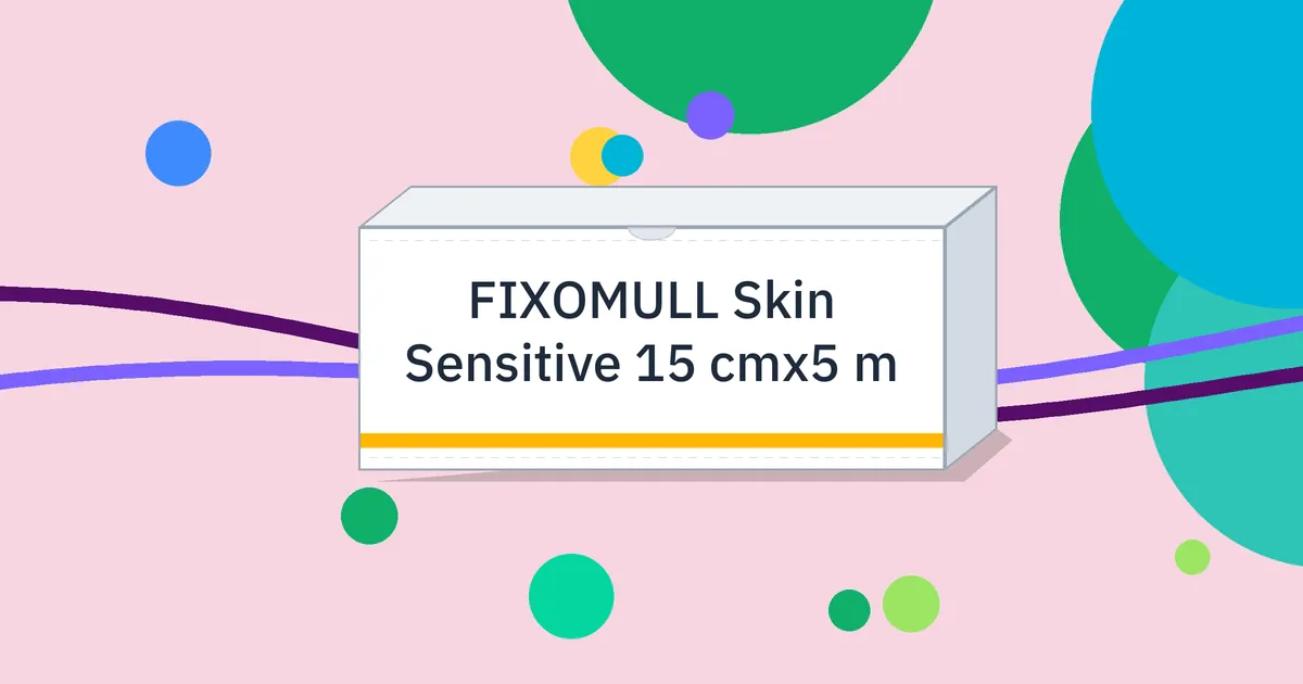 Symbolbild: Packung mit der Aufschrift FIXOMULL Skin Sensitive 15 cmx5 m (PZN 15190940) – Verfügbarkeit und Bezug in Apotheken in Frankfurt am Main