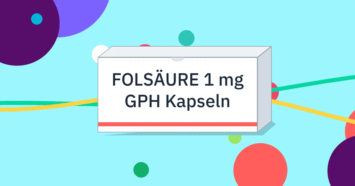 Symbolbild: Packung mit der Aufschrift FOLSÄURE 1 mg GPH Kapseln (PZN 15409278) – Verfügbarkeit und Bezug in Apotheken in Frankfurt am Main