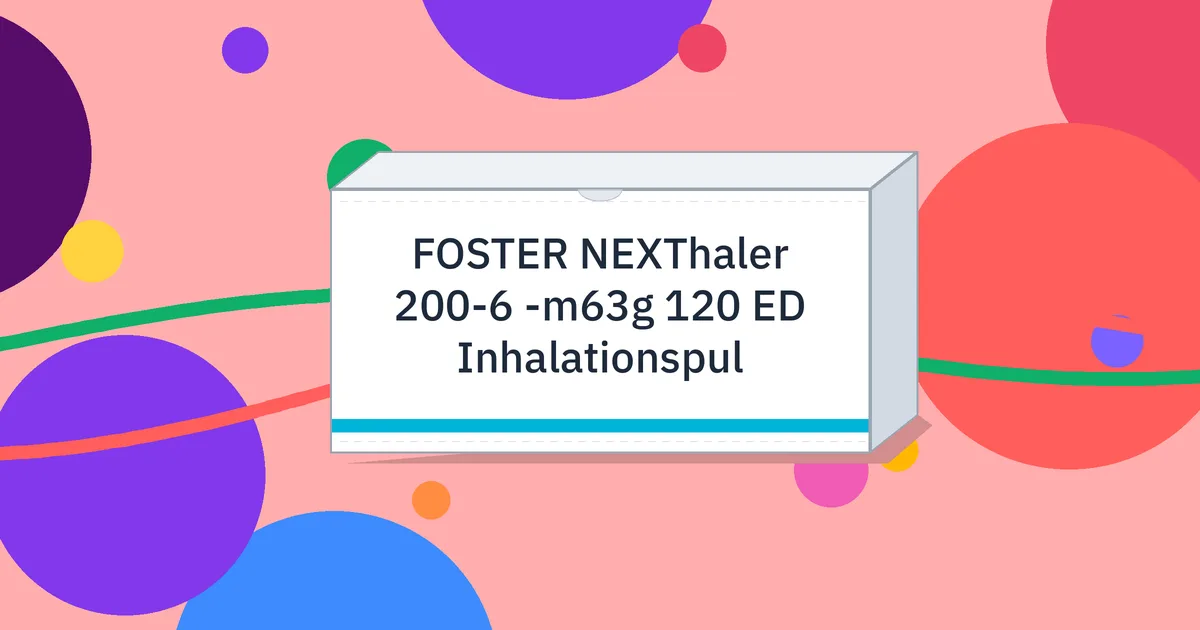 Symbolbild: Packung mit der Aufschrift FOSTER NEXThaler 200-6 -m63g 120 ED Inhalationspul (PZN 16808187) – Verfügbarkeit und Bezug in Apotheken in Frankfurt am Main