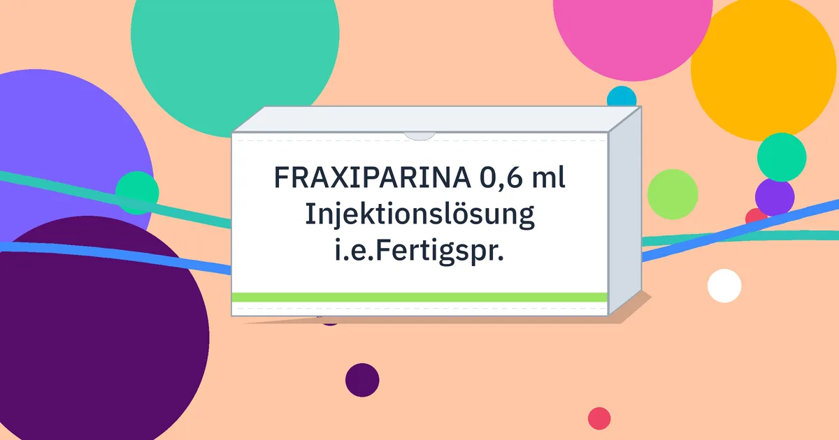 Symbolbild: Packung mit der Aufschrift FRAXIPARINA 0,6 ml Injektionslösung i.e.Fertigspr. (PZN 01975577) – Verfügbarkeit und Bezug in Apotheken in Frankfurt am Main