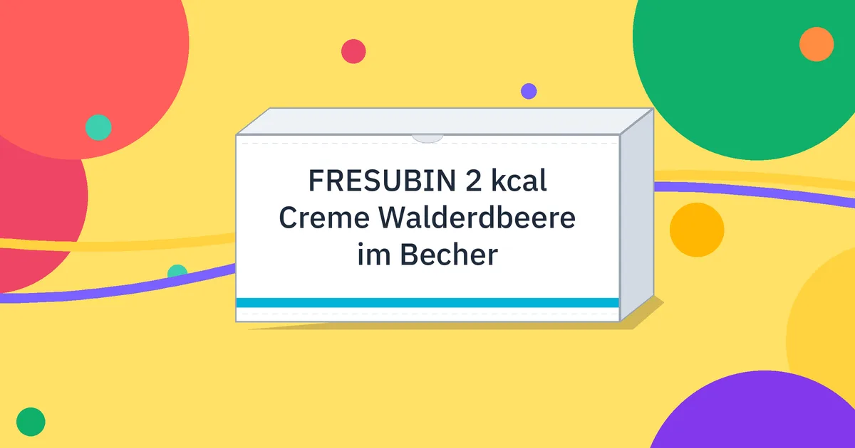 Symbolbild: Packung mit der Aufschrift FRESUBIN 2 kcal Creme Walderdbeere im Becher (PZN 19750726) – Verfügbarkeit und Bezug in Apotheken in Frankfurt am Main