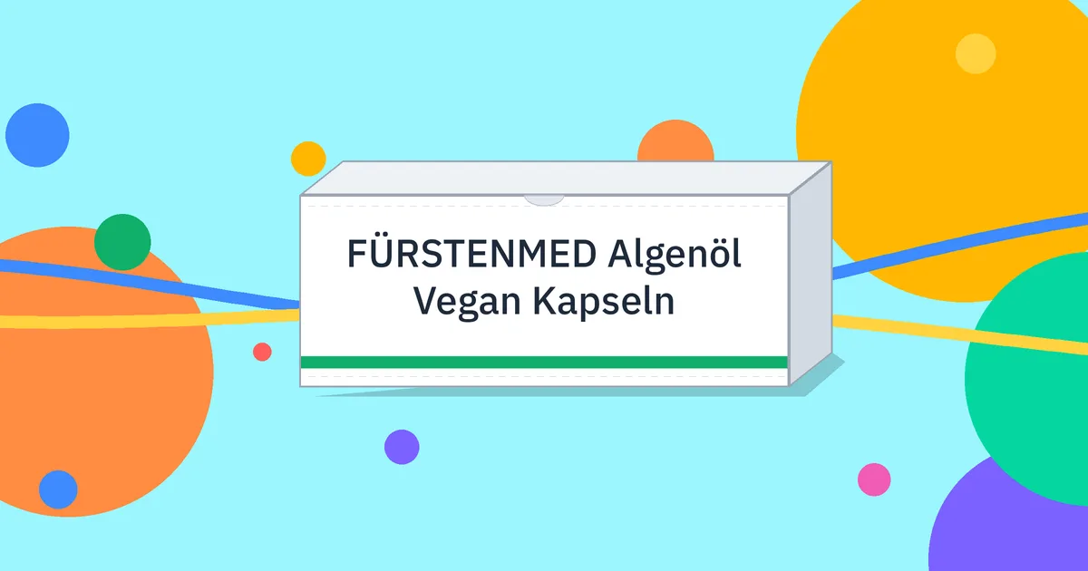 Symbolbild: Packung mit der Aufschrift FÜRSTENMED Algenöl Vegan Kapseln (PZN 16945949) – Verfügbarkeit und Bezug in Apotheken in Frankfurt am Main