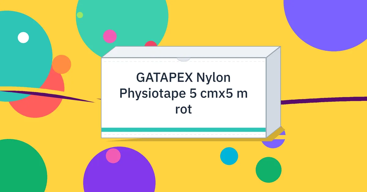 Symbolbild: Packung mit der Aufschrift GATAPEX Nylon Physiotape 5 cmx5 m rot (PZN 07778984) – Verfügbarkeit und Bezug in Apotheken in Frankfurt am Main