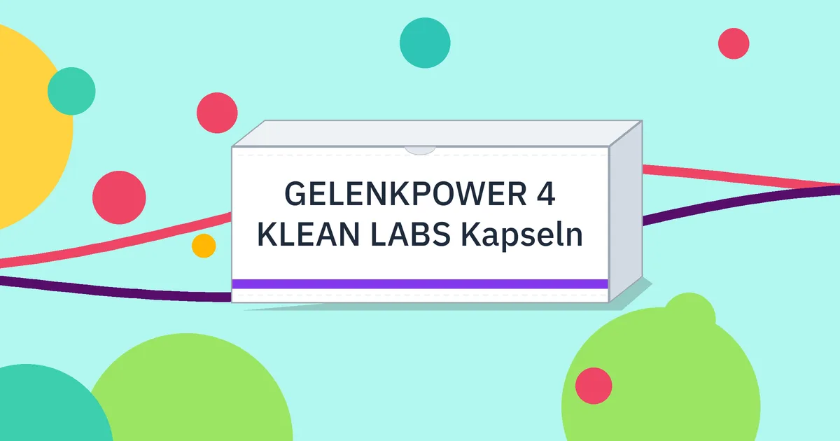Symbolbild: Packung mit der Aufschrift GELENKPOWER 4 KLEAN LABS Kapseln (PZN 19944301) – Verfügbarkeit und Bezug in Apotheken in Frankfurt am Main