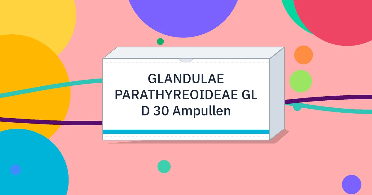 Symbolbild: Packung mit der Aufschrift GLANDULAE PARATHYREOIDEAE GL D 30 Ampullen (PZN 02830214) – Verfügbarkeit und Bezug in Apotheken in Frankfurt am Main