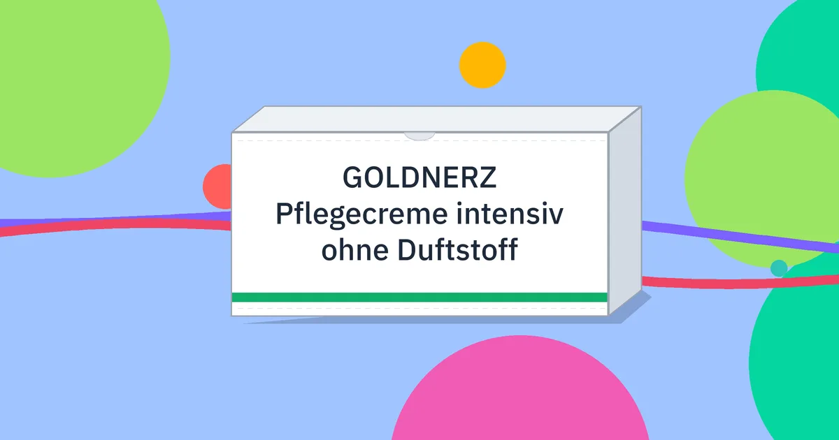 Symbolbild: Packung mit der Aufschrift GOLDNERZ Pflegecreme intensiv ohne Duftstoff (PZN 03425355) – Verfügbarkeit und Bezug in Apotheken in Frankfurt am Main