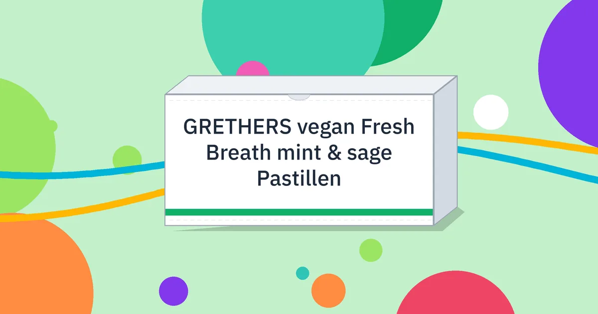 Symbolbild: Packung mit der Aufschrift GRETHERS vegan Fresh Breath mint & sage Pastillen (PZN 18727375) – Verfügbarkeit und Bezug in Apotheken in Frankfurt am Main