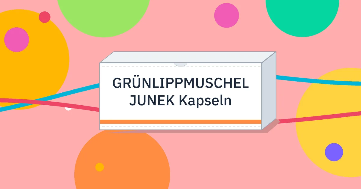 Symbolbild: Packung mit der Aufschrift GRÜNLIPPMUSCHEL JUNEK Kapseln (PZN 00136099) – Verfügbarkeit und Bezug in Apotheken in Frankfurt am Main