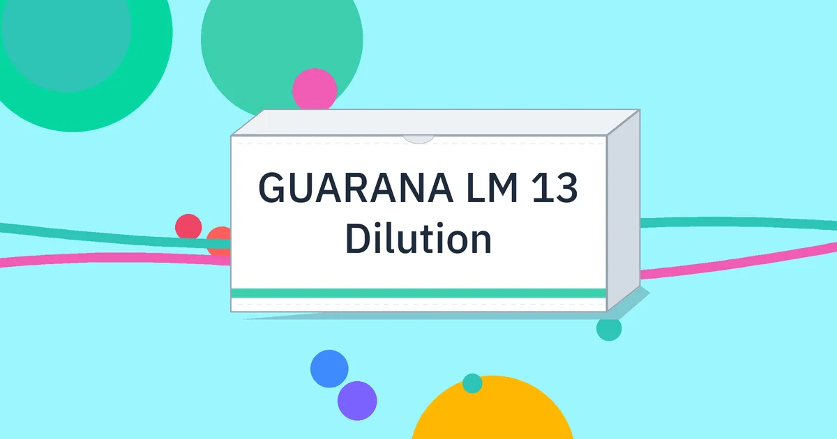 Symbolbild: Packung mit der Aufschrift GUARANA LM 13 Dilution (PZN 12883045) – Verfügbarkeit und Bezug in Apotheken in Frankfurt am Main