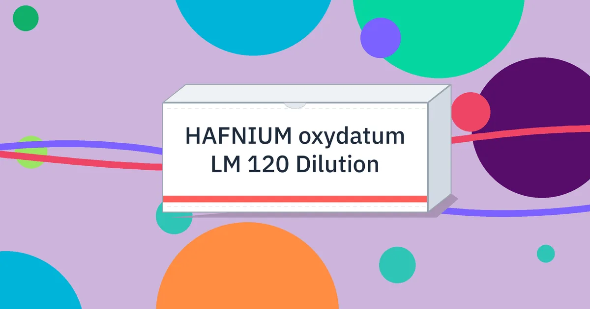 Symbolbild: Packung mit der Aufschrift HAFNIUM oxydatum LM 120 Dilution (PZN 13550067) – Verfügbarkeit und Bezug in Apotheken in Frankfurt am Main