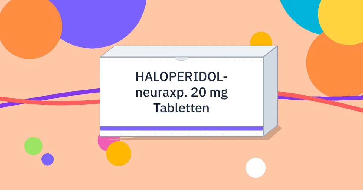 Symbolbild: Packung mit der Aufschrift HALOPERIDOL-neuraxp. 20 mg Tabletten (PZN 07626889) – Verfügbarkeit und Bezug in Apotheken in Frankfurt am Main