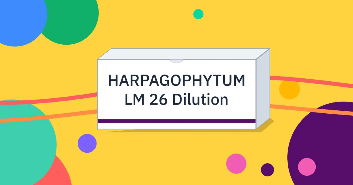 Symbolbild: Packung mit der Aufschrift HARPAGOPHYTUM LM 26 Dilution (PZN 13550854) – Verfügbarkeit und Bezug in Apotheken in Frankfurt am Main