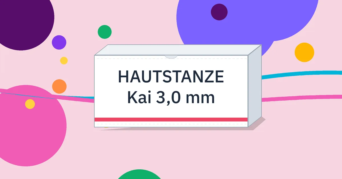 Symbolbild: Packung mit der Aufschrift HAUTSTANZE Kai 3,0 mm (PZN 18605034) – Verfügbarkeit und Bezug in Apotheken in Frankfurt am Main
