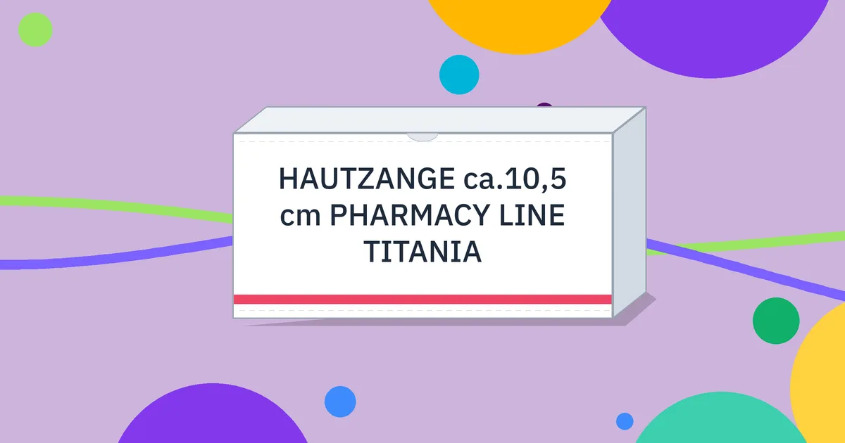 Symbolbild: Packung mit der Aufschrift HAUTZANGE ca.10,5 cm PHARMACY LINE TITANIA (PZN 13887016) – Verfügbarkeit und Bezug in Apotheken in Frankfurt am Main