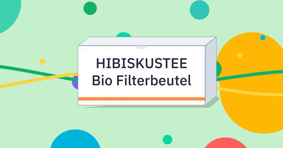 Symbolbild: Packung mit der Aufschrift HIBISKUSTEE Bio Filterbeutel (PZN 10093126) – Verfügbarkeit und Bezug in Apotheken in Frankfurt am Main