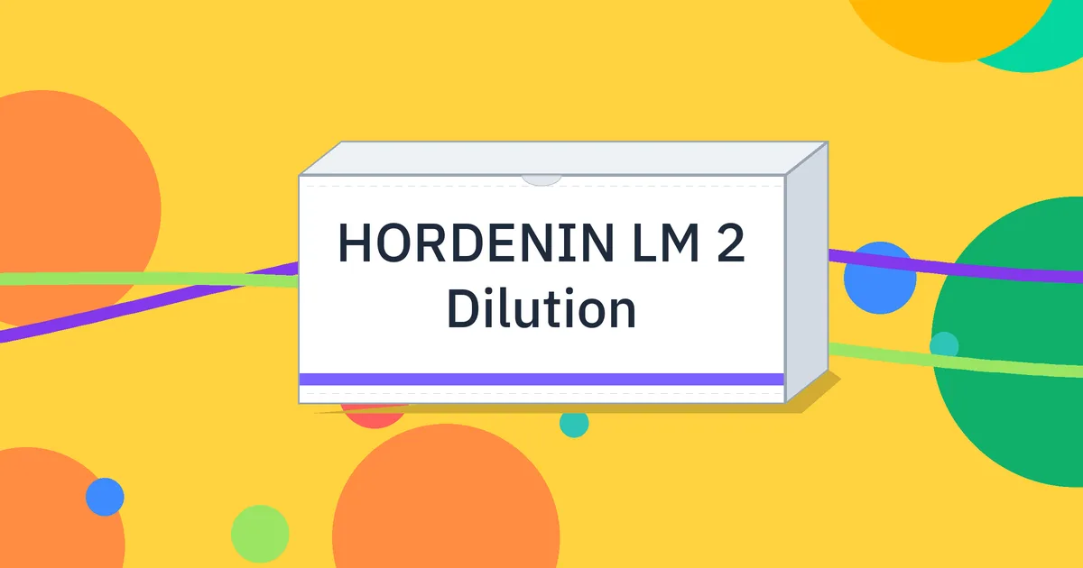 Symbolbild: Packung mit der Aufschrift HORDENIN LM 2 Dilution (PZN 13555225) – Verfügbarkeit und Bezug in Apotheken in Frankfurt am Main