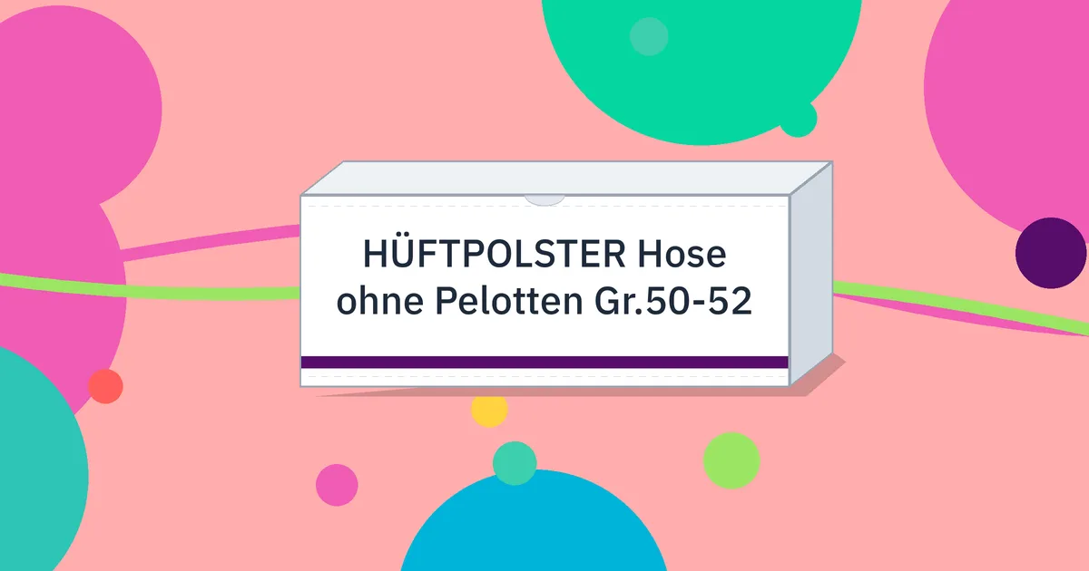 Symbolbild: Packung mit der Aufschrift HÜFTPOLSTER Hose ohne Pelotten Gr.50-52 (PZN 08446416) – Verfügbarkeit und Bezug in Apotheken in Frankfurt am Main