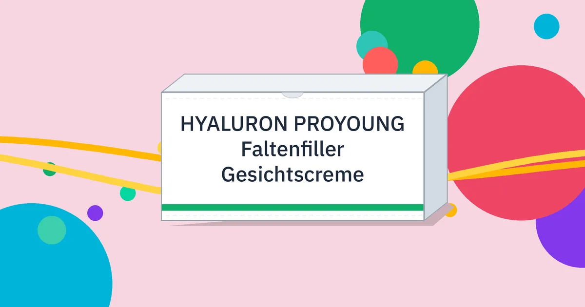 Symbolbild: Packung mit der Aufschrift HYALURON PROYOUNG Faltenfiller Gesichtscreme (PZN 19170615) – Verfügbarkeit und Bezug in Apotheken in Frankfurt am Main
