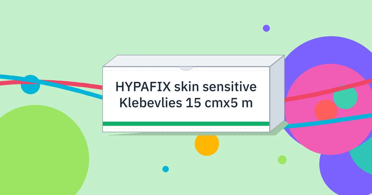Symbolbild: Packung mit der Aufschrift HYPAFIX skin sensitive Klebevlies 15 cmx5 m (PZN 19372750) – Verfügbarkeit und Bezug in Apotheken in Frankfurt am Main