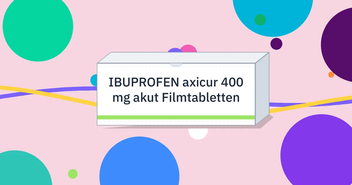 Symbolbild: Packung mit der Aufschrift IBUPROFEN axicur 400 mg akut Filmtabletten (PZN 18379483) – Verfügbarkeit und Bezug in Apotheken in Frankfurt am Main
